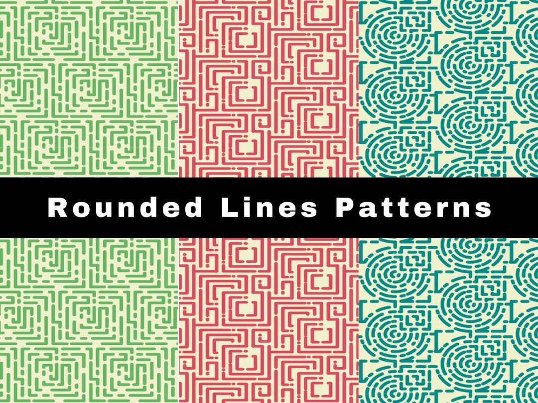 Seamless Round Geometric Line Pattern SVG, Vector Line Pattern ...