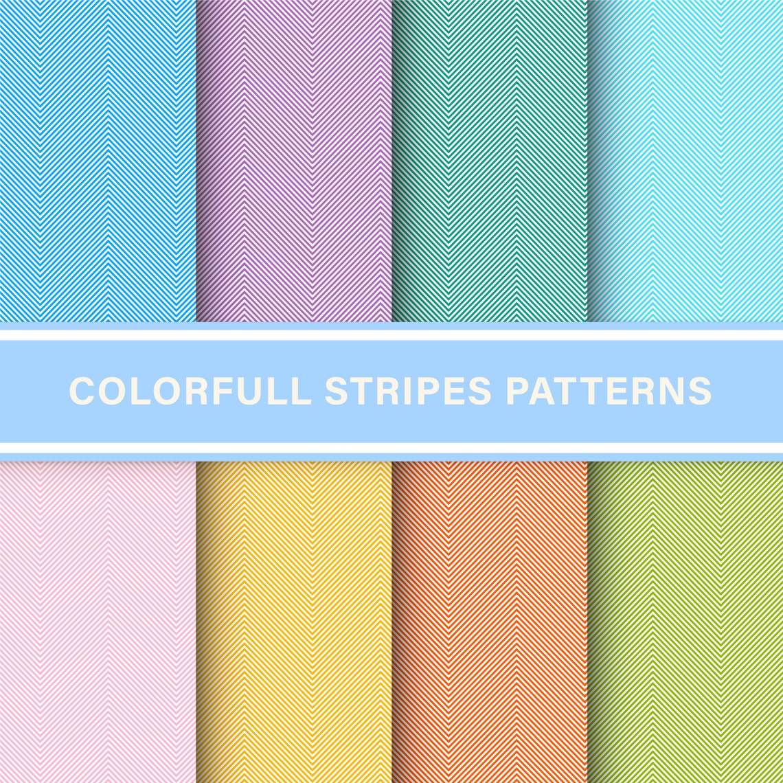 Stipes Color Digital Paper Pack, Rainbow Colours Printable Background ...