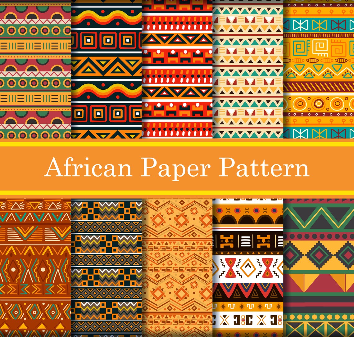 African Digital Scrapbook Paper African Background Kwanzaa Pattern ...