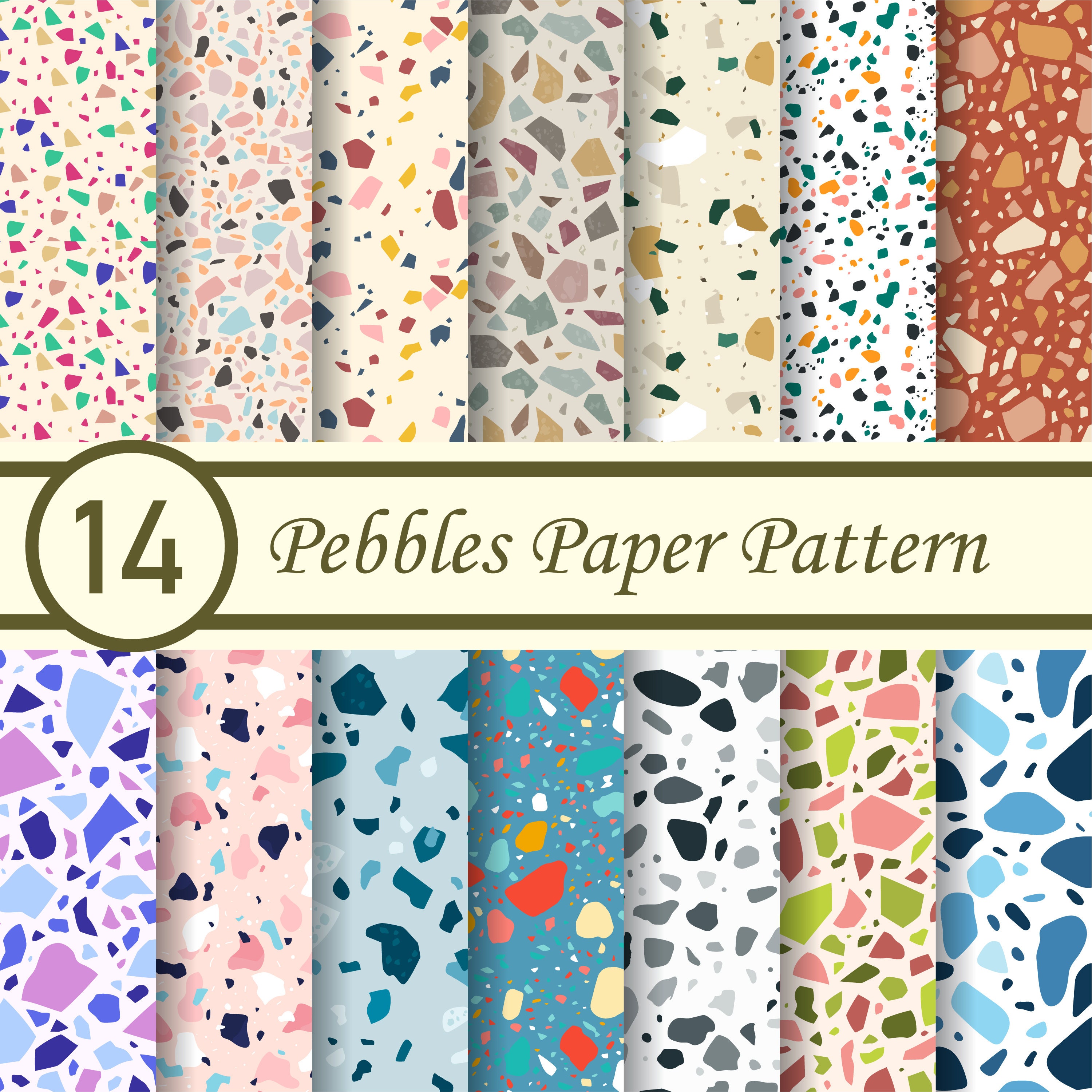 Pebbles Digital Scrapbook Printable Paper Digital Paper Stones Rocks ...