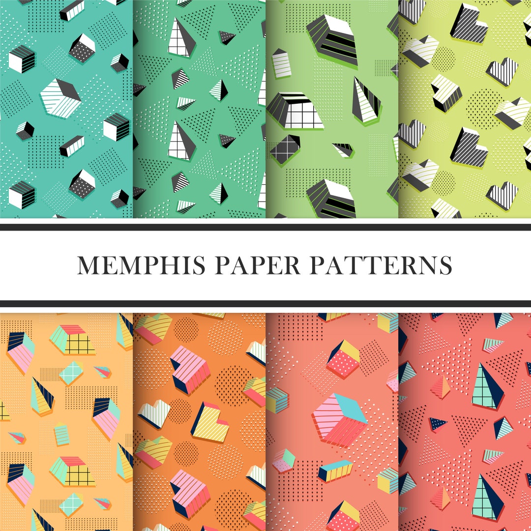 Memphis Seamless Pattern 90s Generation Style, Wallpaper Design ...
