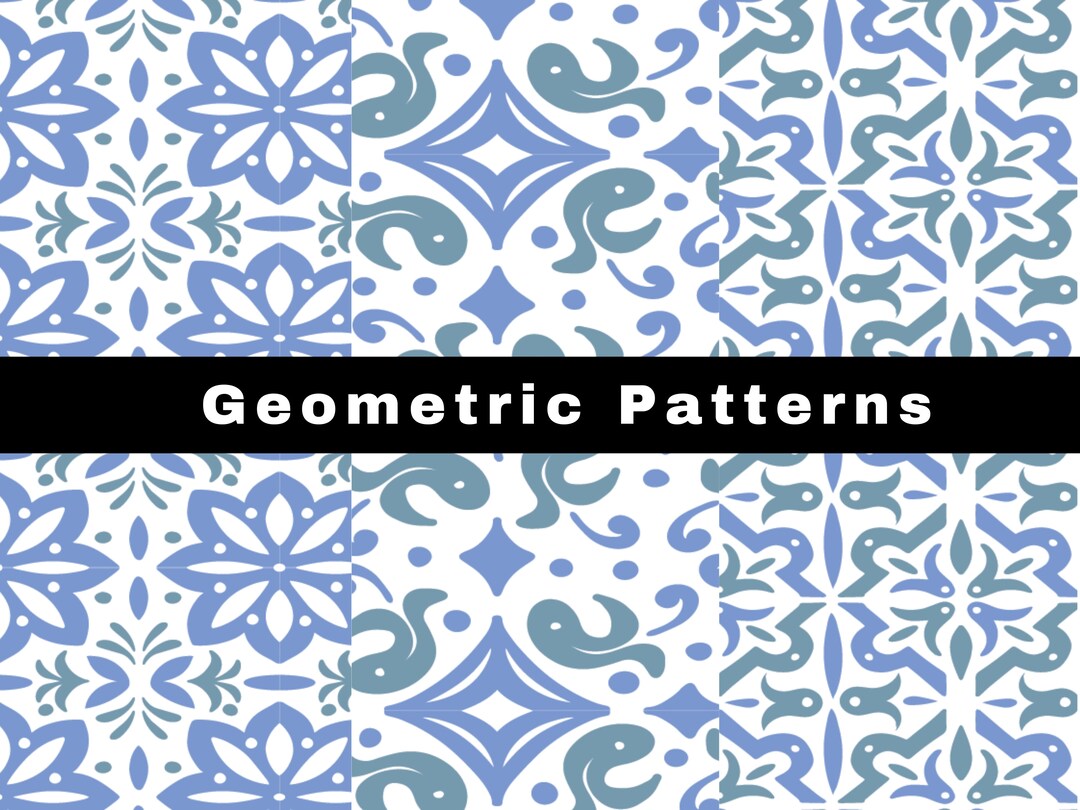 Seamless Geometric Patterns, Printable Digital Geometric Paper Pattern ...