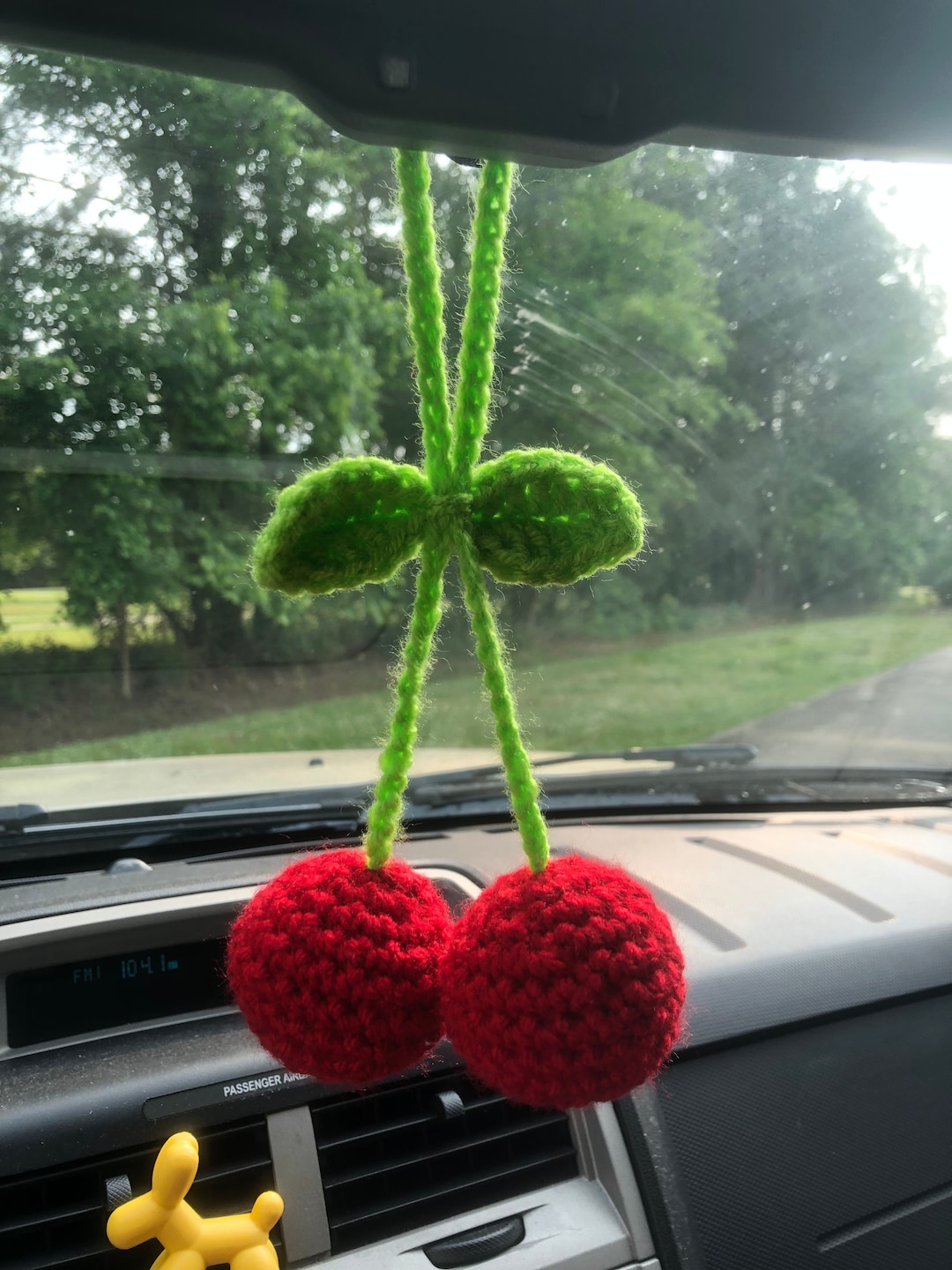 Crochet Cherry Car Charm - Etsy