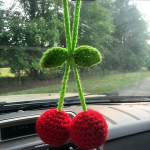 Crochet Cherry Car Charm - Etsy
