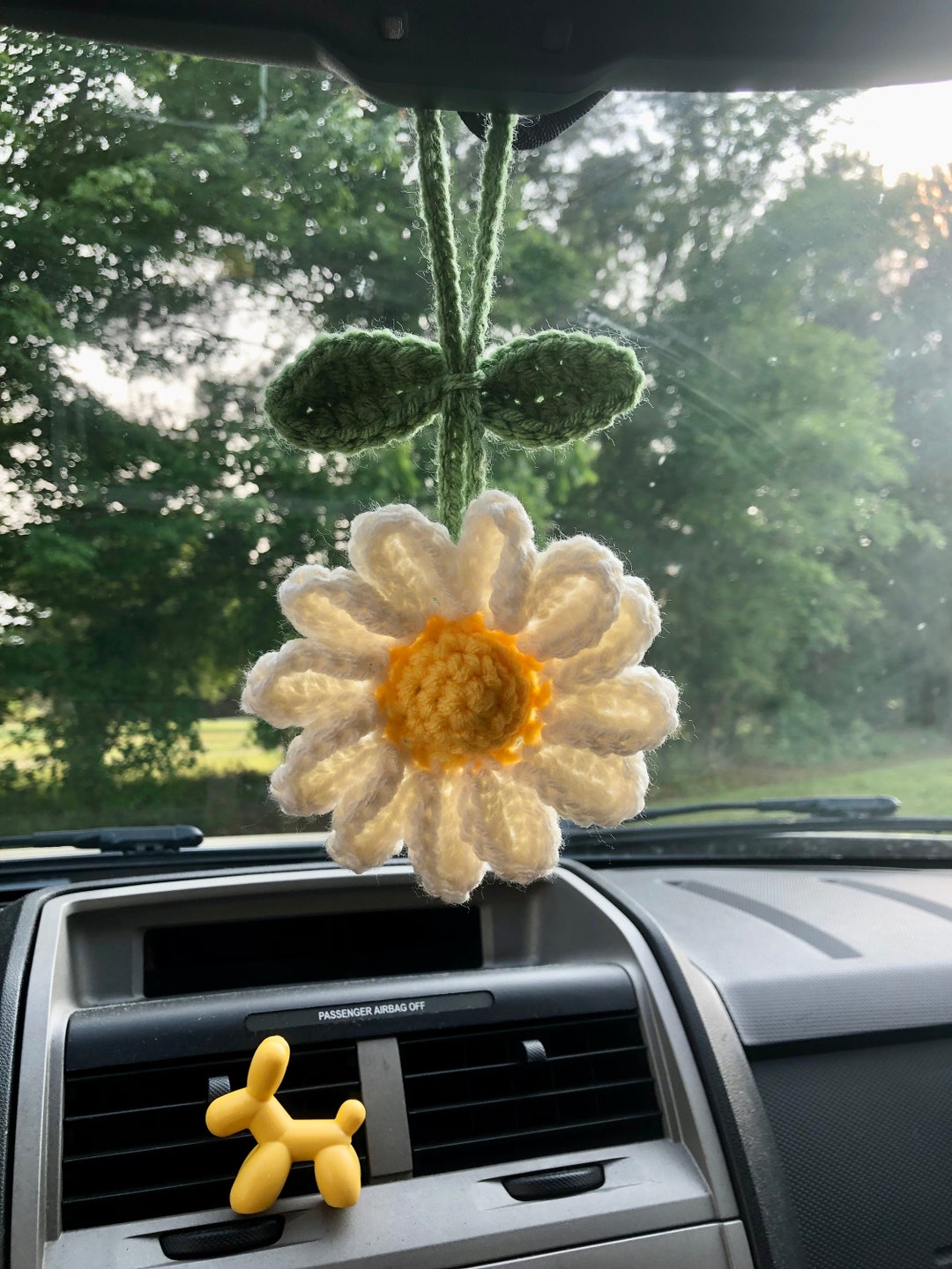 Crochet Flower Car Charm - Etsy
