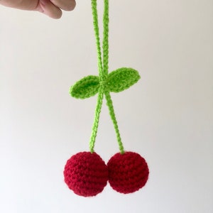 Crochet Cherry Car Charm - Etsy