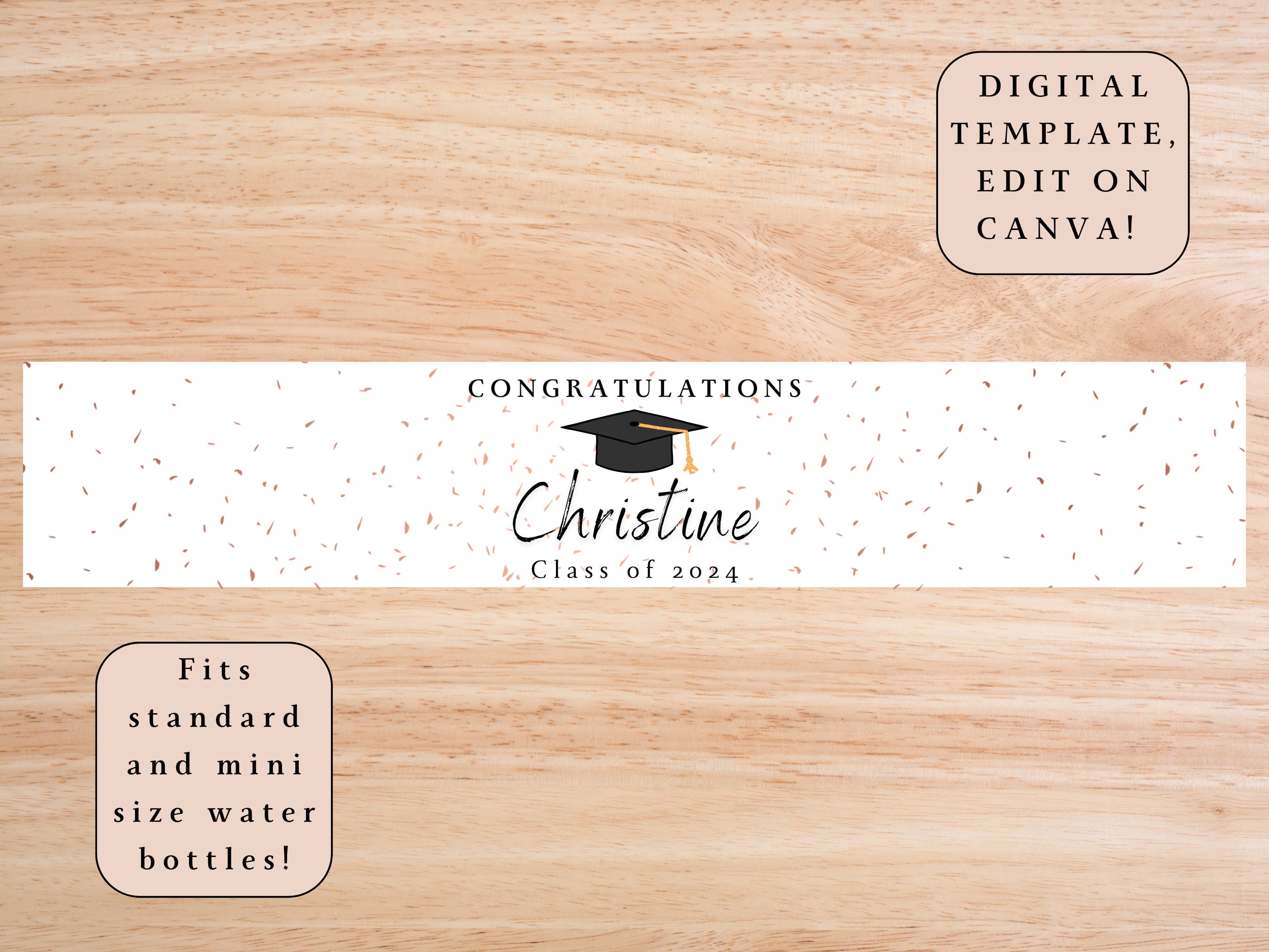 Water Bottle Labels Graduation Template, Graduation Party Water Bottle ...