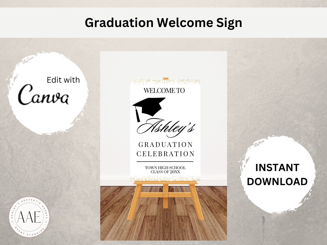 Graduation Welcome Sign Template | Graduation Party Welcome Sign ...