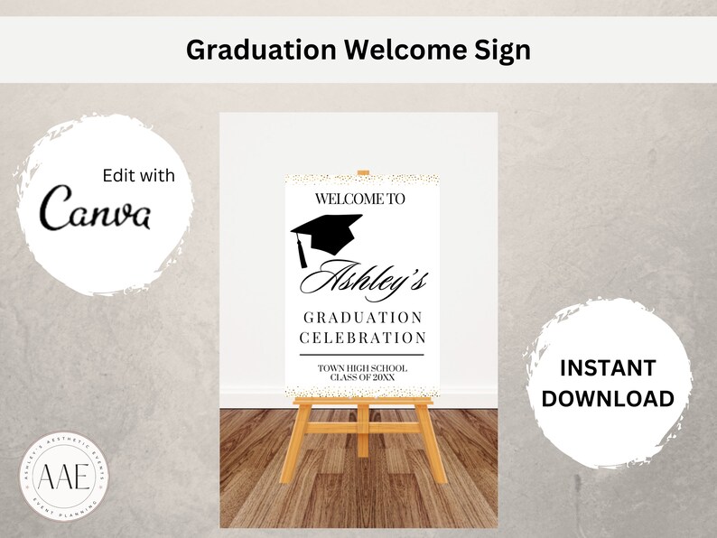 Graduation Welcome Sign Template | Graduation Party Welcome Sign ...