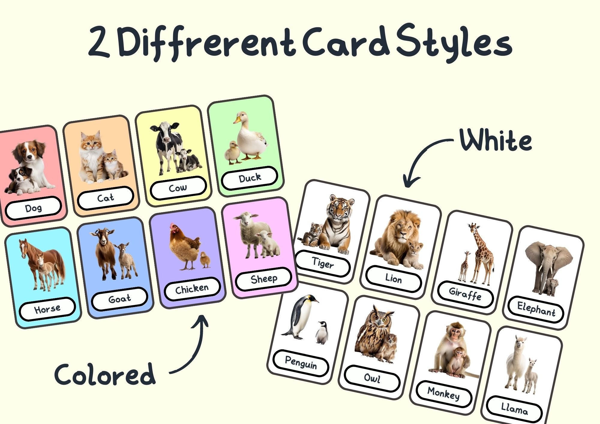 Animal & Baby Printable Flashcards | Montessori Cards | Educational ...