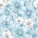 Blue Floral Digital Paper Shabby Chic Varied Watercolor Pastel Style ...