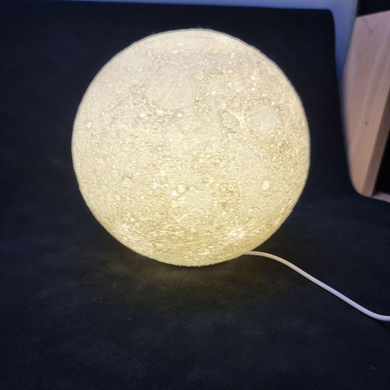 3d-printed Moon Lamp - Etsy