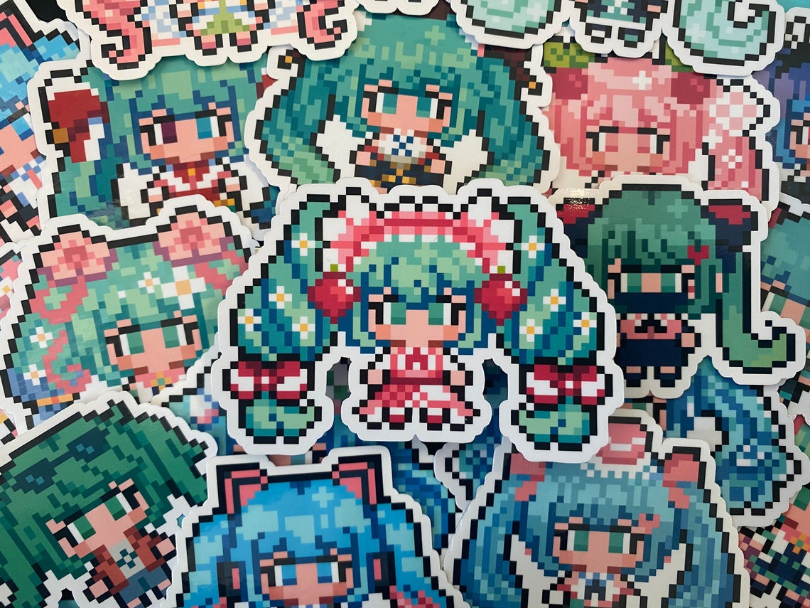 Hatsune Miku Pixel Art Stickers 2'' - Etsy
