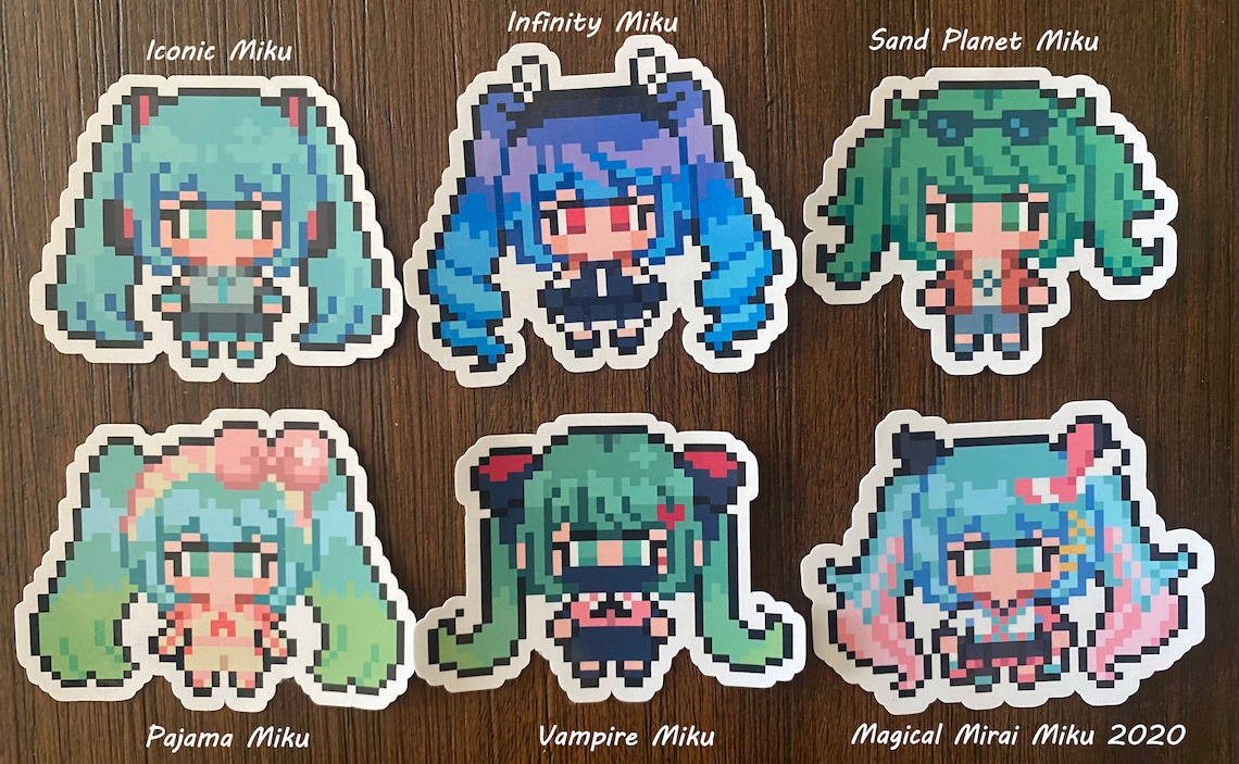Hatsune Miku Pixel Art Stickers 2'' - Etsy