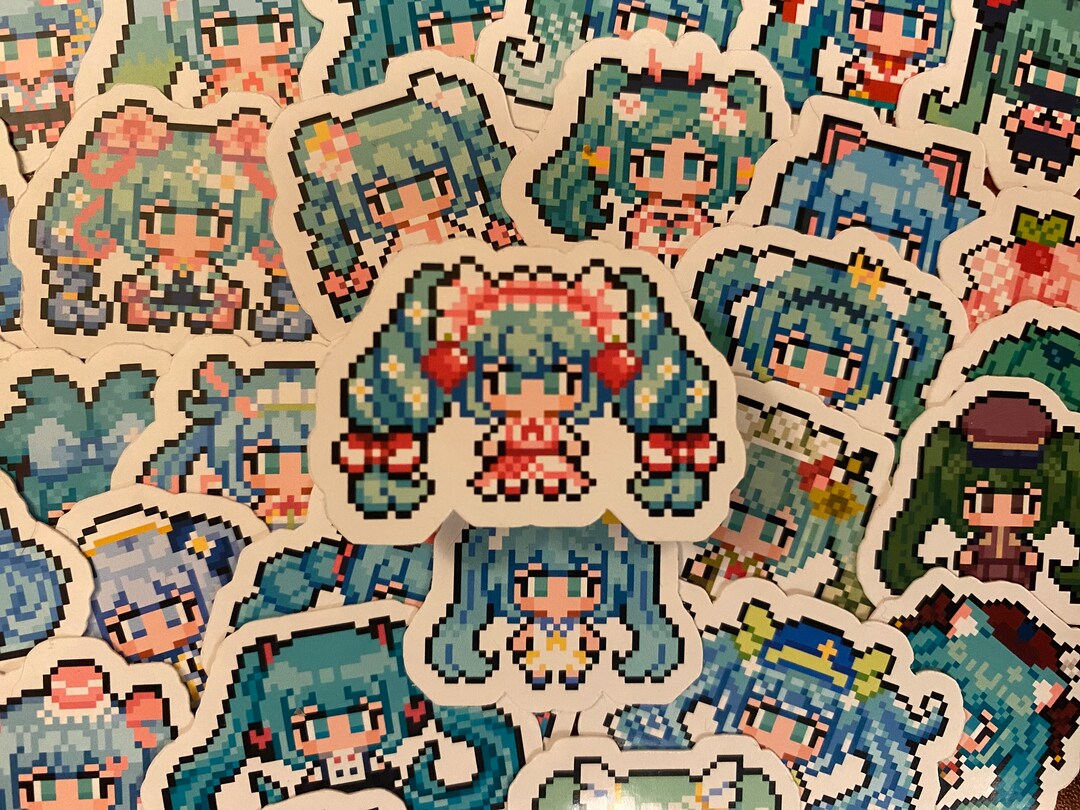 Hatsune Miku MINI Pixel Art Stickers 1" - Etsy