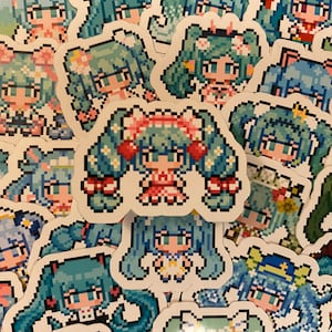Hatsune Miku MINI Pixel Art Stickers 1" - Etsy