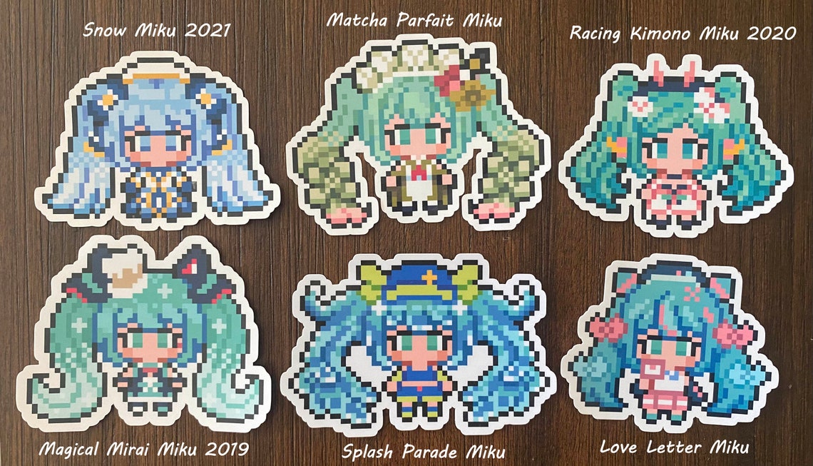Hatsune Miku Pixel Art Stickers 2'' - Etsy