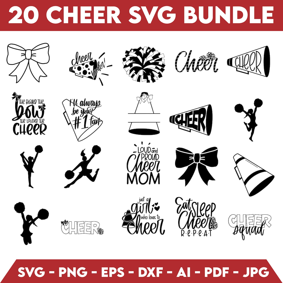 Cheer BIG SVG Bundle Cheerleading SVG Cheer svg Megáfono svg equipo de ...