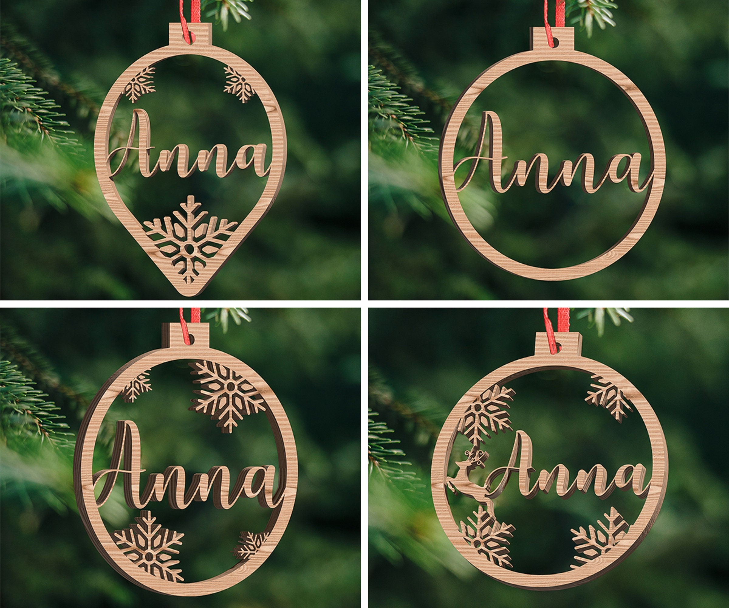 Personalized Hanging Gift Laser Cut SVG Snowflakes Personalized Name ...