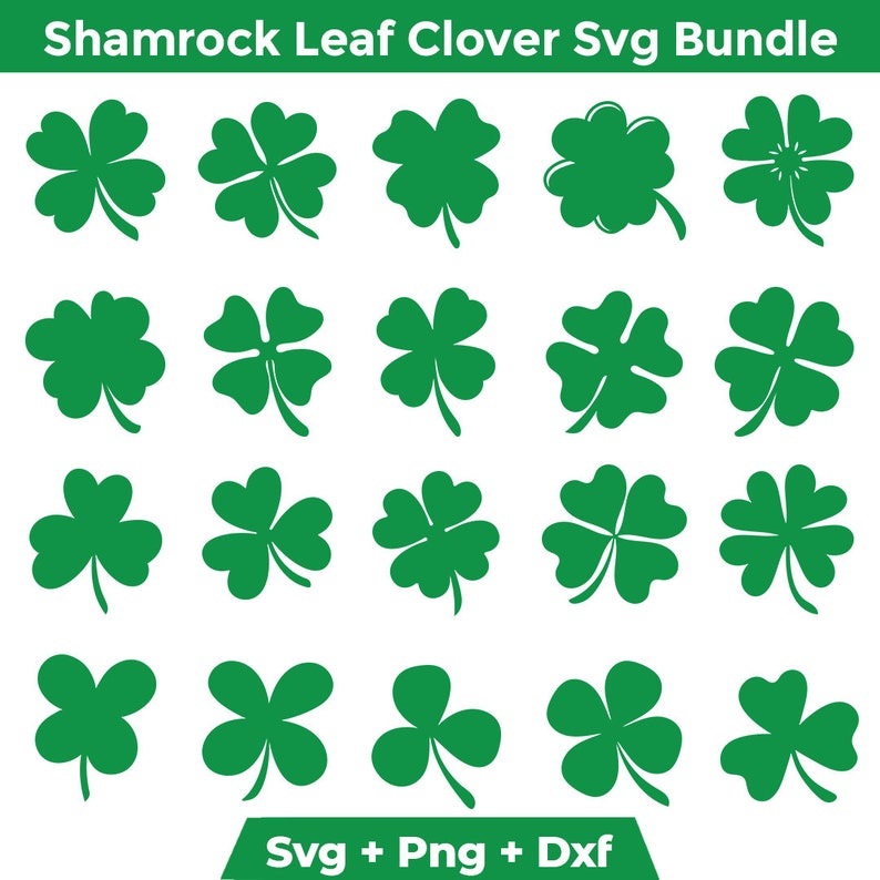 Trébol SVG Hoja de trébol SVG Trébol Svg Día de San Patricio Svg Cuatro ...