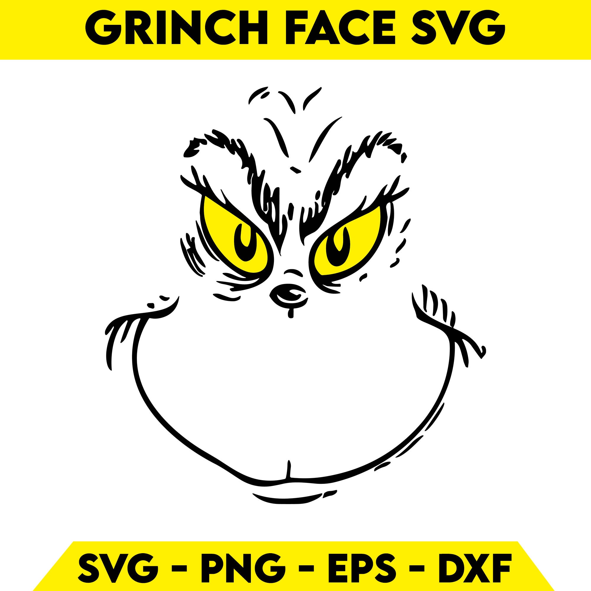SVG Layered Grinch Grinch Face Yellow Eyes Cute Christmas - Etsy