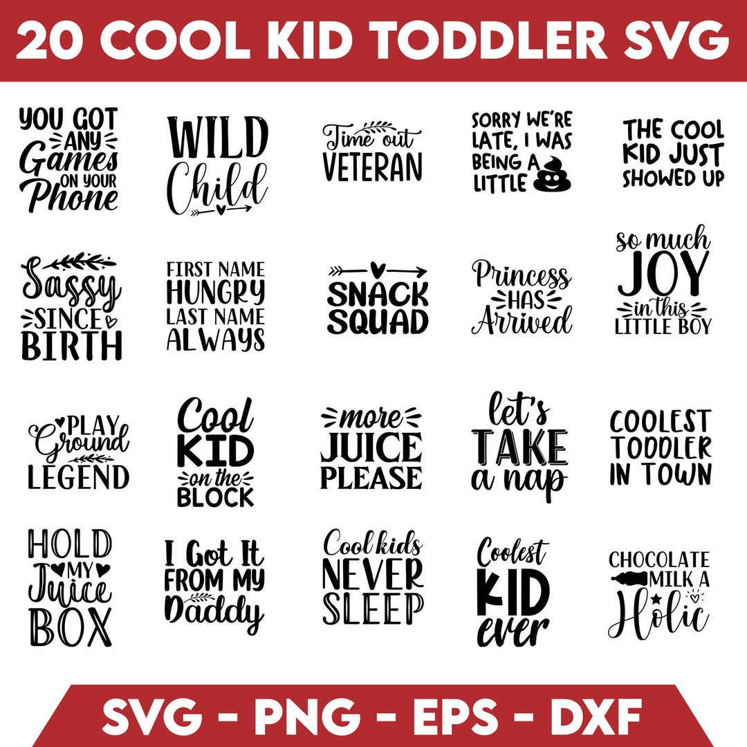 Cool Kid Toddler SVG Bundle Funny Kids SVG Cool Kids Svg Onesies Svg ...