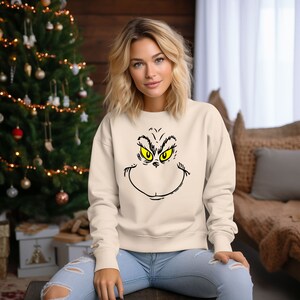 SVG Layered Grinch Grinch Face Yellow Eyes Cute Christmas - Etsy