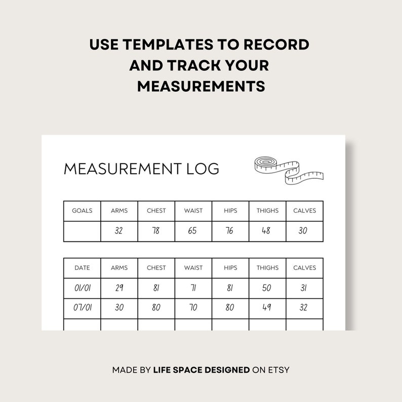 Measurement Log Template I A5 and A4 Size I Instant Downloadable ...