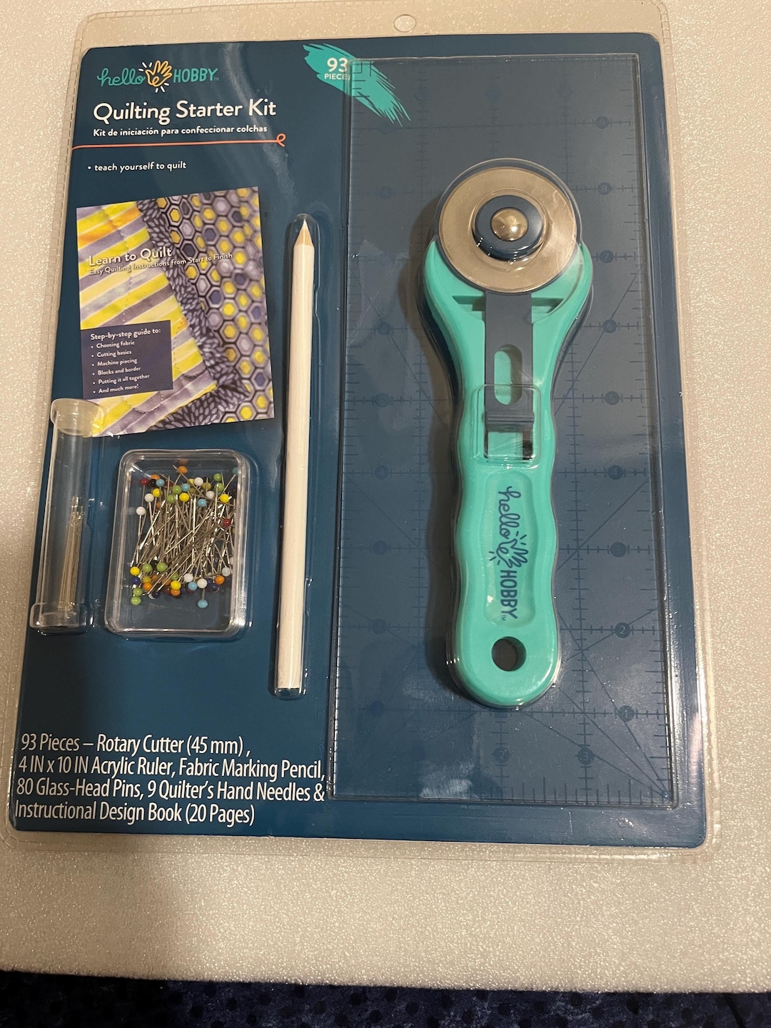 Quilting Starter Kit: Rotary Cutter, Ruler, Needles & More - Etsy