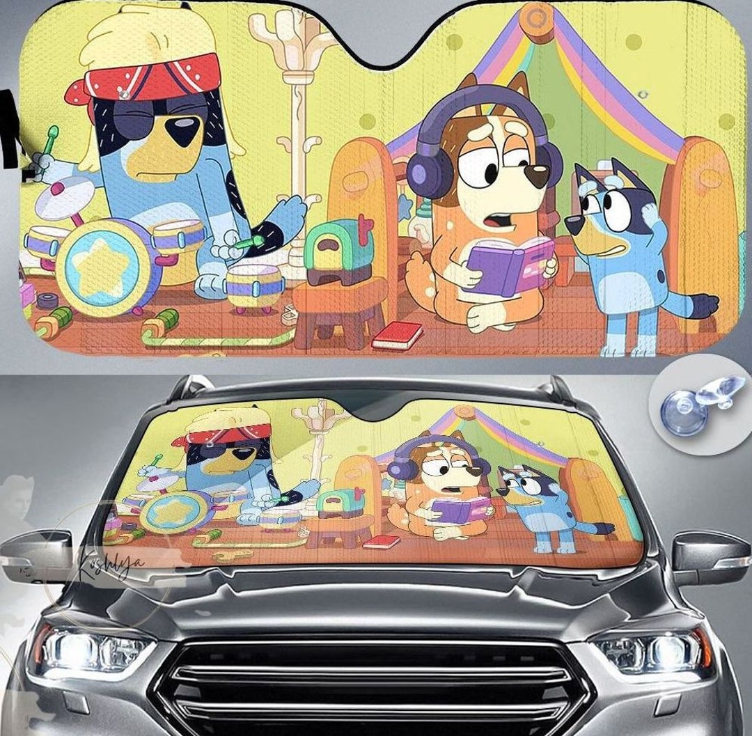 Bluey Car Sun Shade Funny Bluey Sunshade Bluey Car - Etsy