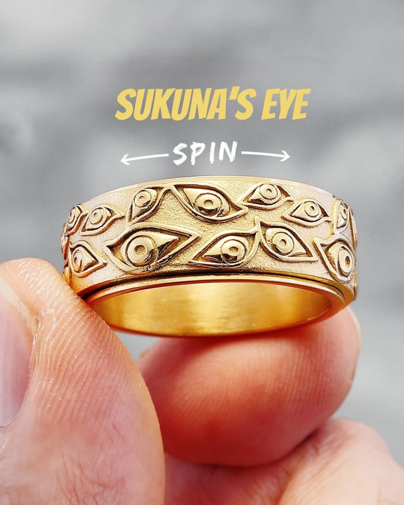 Jujutsu Kaisen Sukuna Spinner Ring Gold Fidget Anxiety - Etsy Canada
