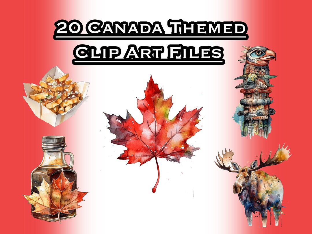 20 Canadian Themed Clip Art Files, PNG Digital Download, Unique Digital ...