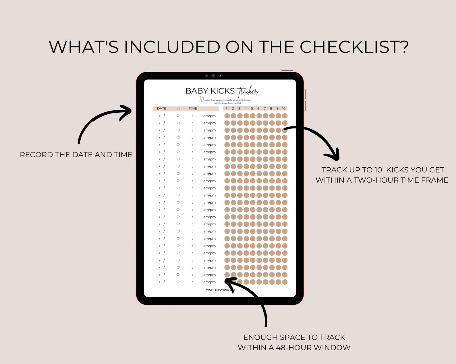 Baby Kicks Tracker, Kick Count Log, Kick Count Chart, Fetal Movement ...