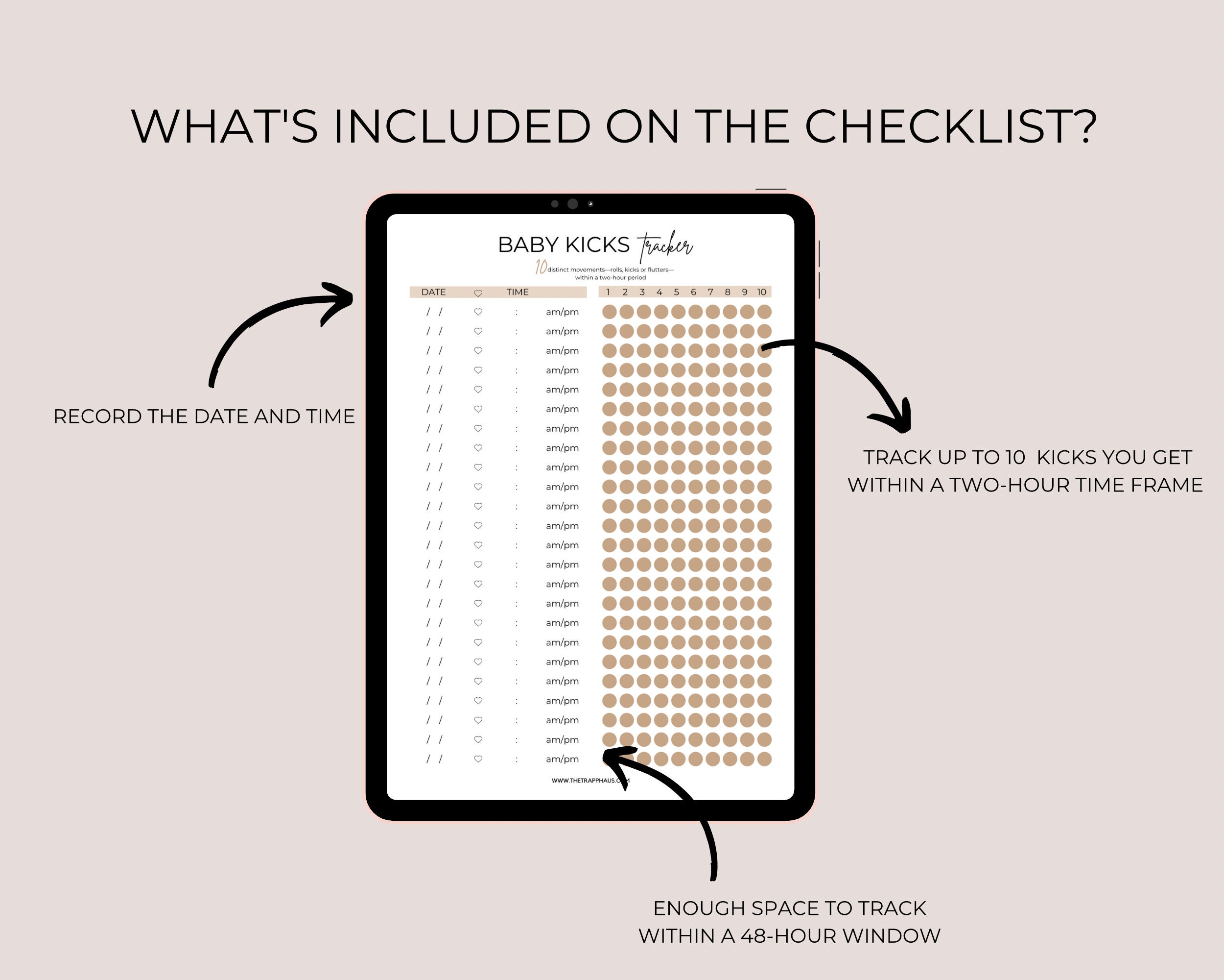 Baby Kicks Tracker, Kick Count Log, Kick Count Chart, Fetal Movement ...