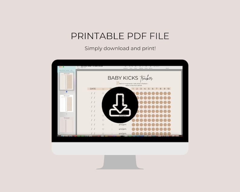 Baby Kicks Tracker, Kick Count Log, Kick Count Chart, Fetal Movement ...