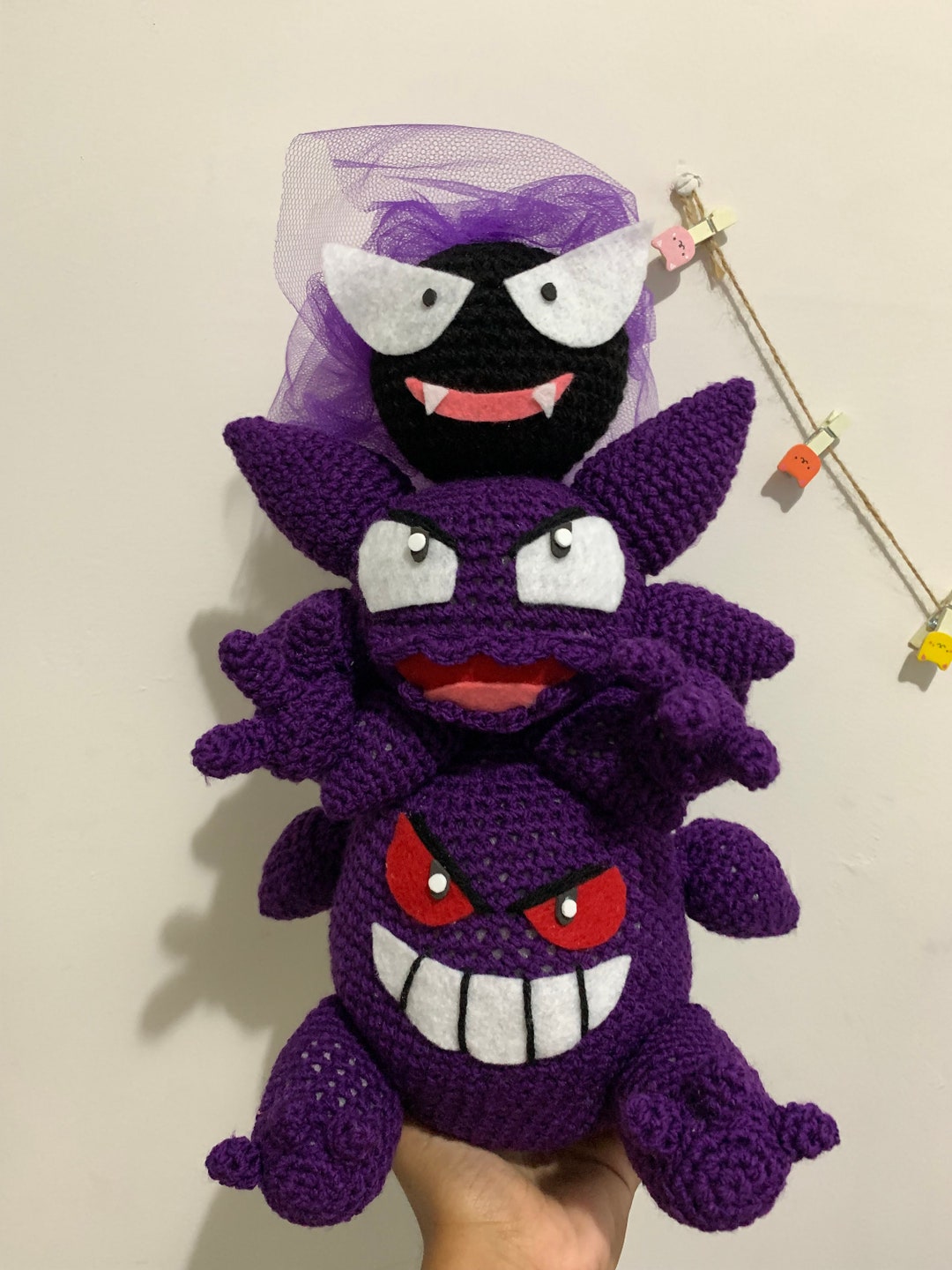 Gastly, Haunter and Gengar Knitted - Etsy