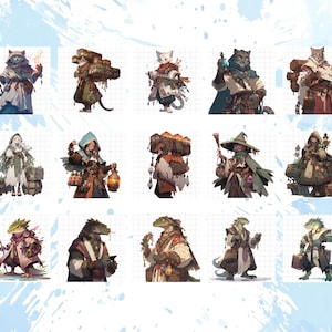 Fantasy Merchant Character Pack Clipart | DPI Files 100+ Digital ...