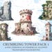 Crumbling Tower Pack Clipart | Set of 10 PNG Files Digital Download ...