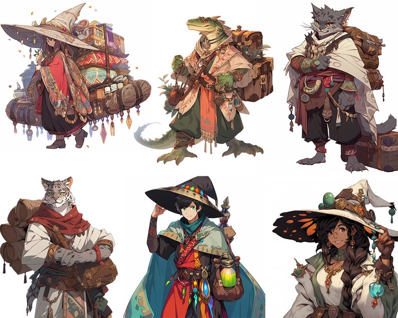 Fantasy Merchant Character Pack Clipart DPI Files 100 Digital Download ...