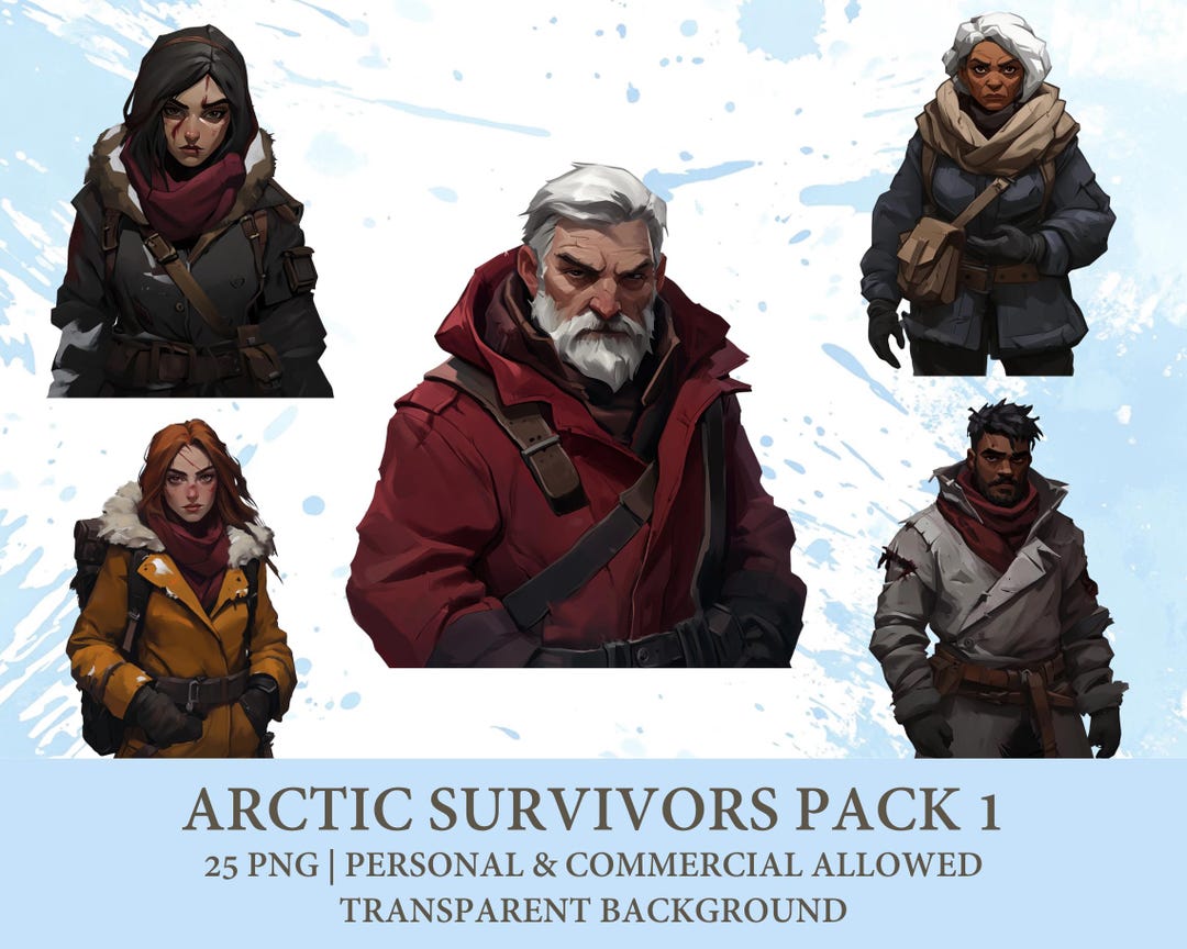 Arctic Survivors Character Pack 1 Clipart | 300 DPI Files 25 Digital ...