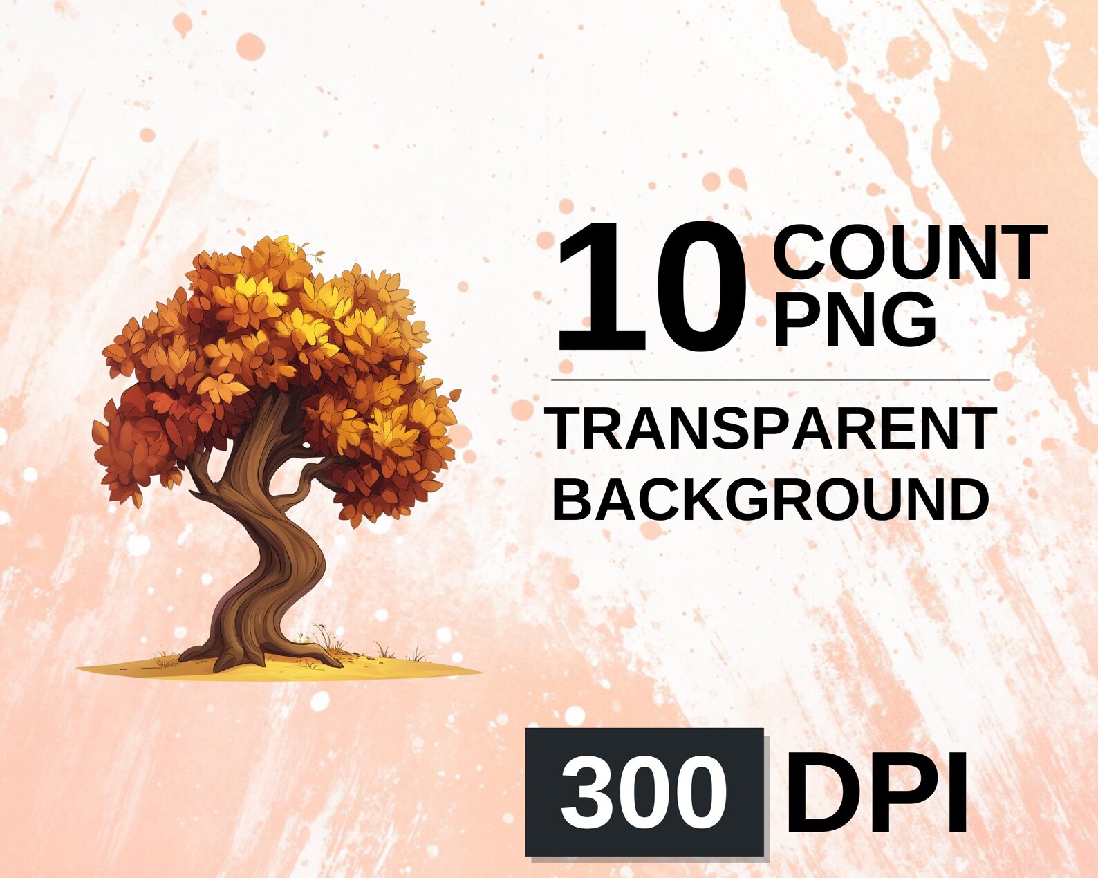 Autumn Tree Pack 1 Clipart | 300 DPI Files 10 PNG Digital Download - Etsy