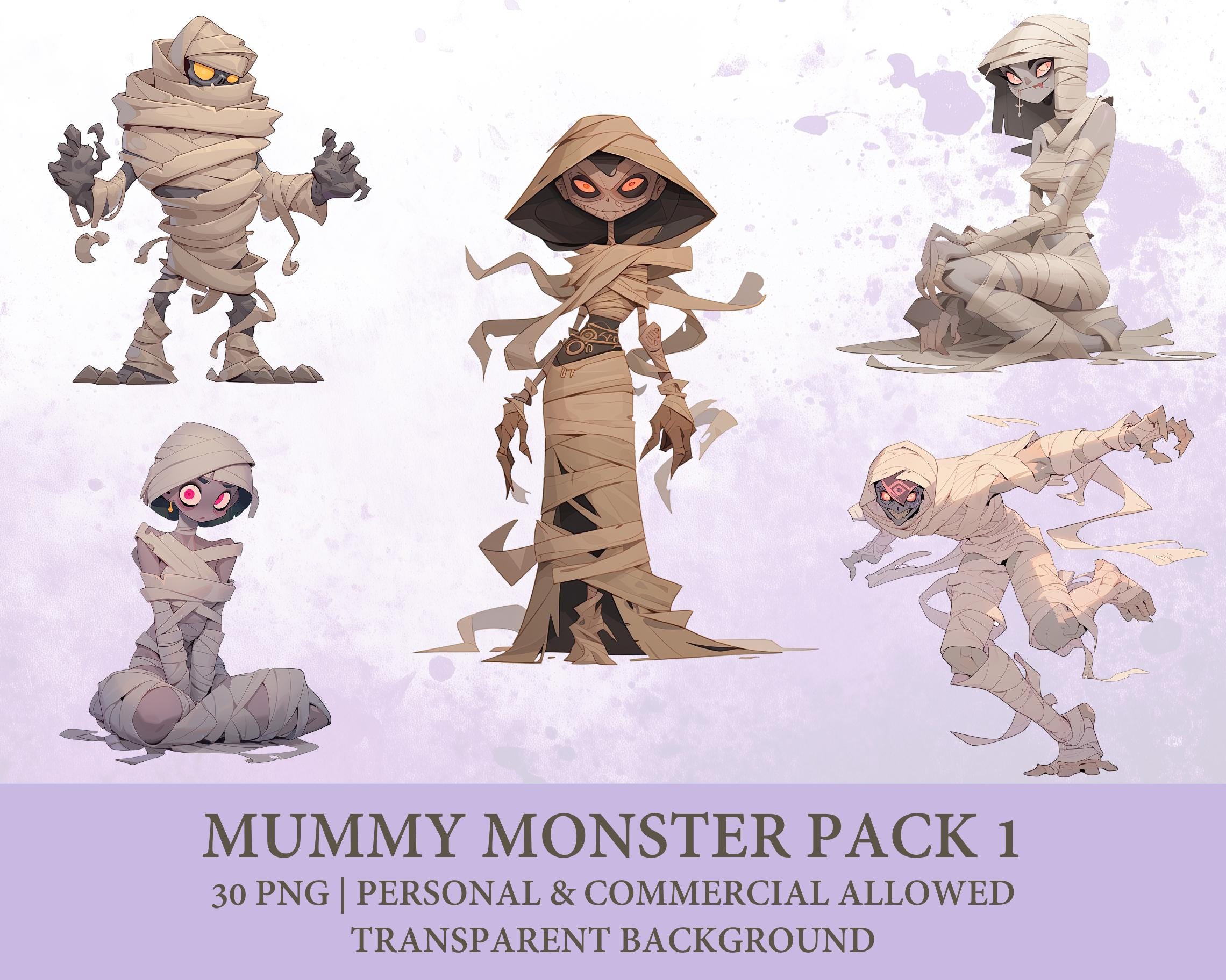 Mummy Variety Pack Clipart | Set of 25 300 DPI Files Digital Download ...