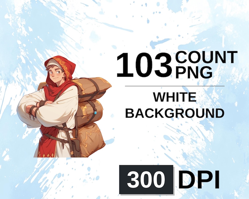 Fantasy Merchant Character Pack Clipart | DPI Files 100+ Digital ...