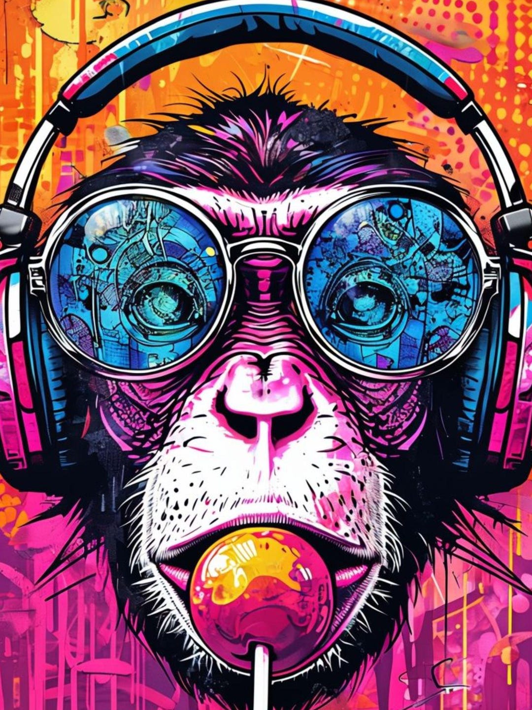 Trippy Monkey Print - Etsy