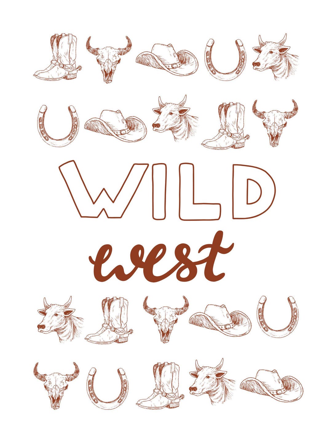 Wild West Digital Poster - Etsy