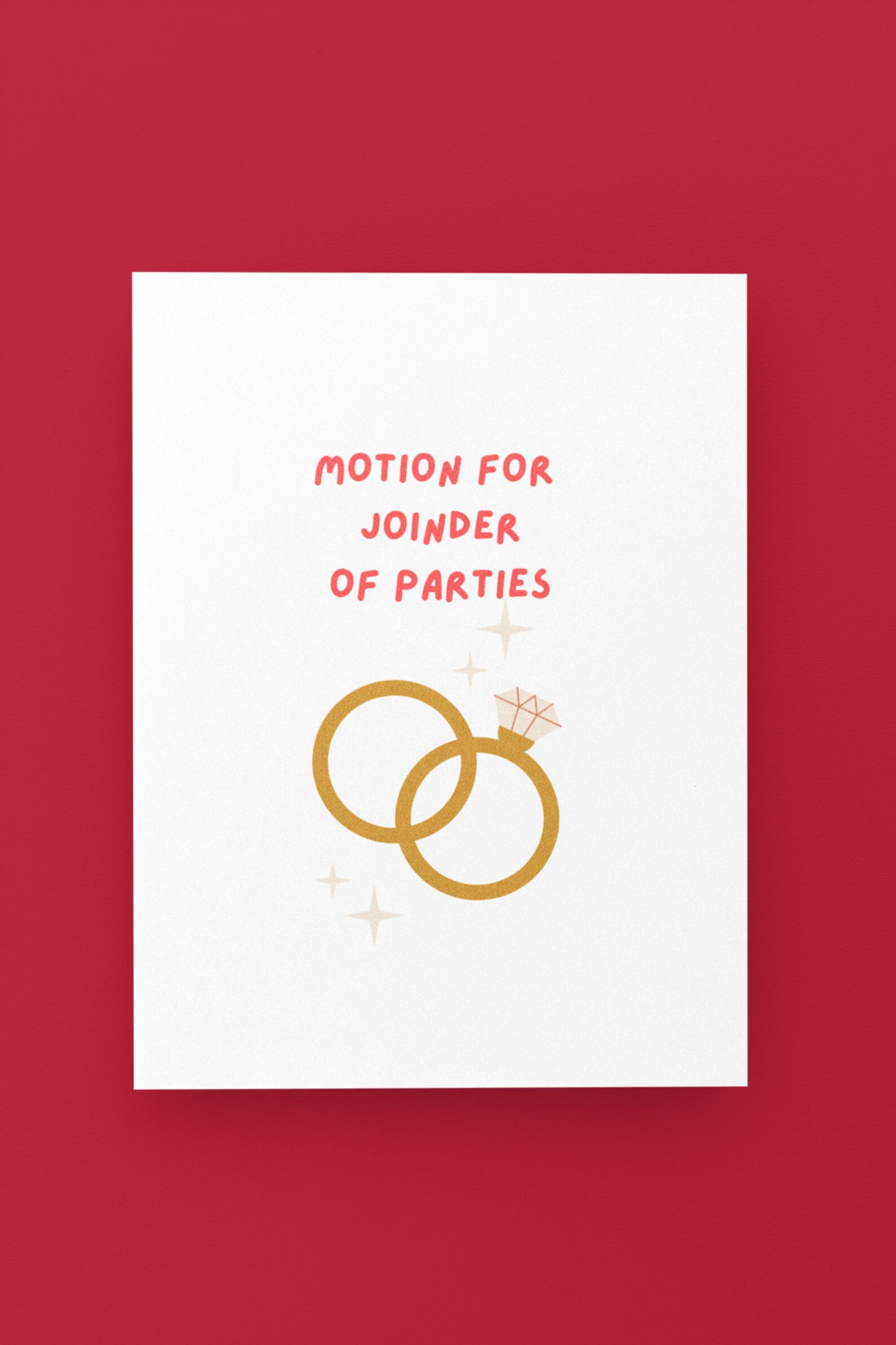 Motion for Joinder of Parties Card | Law Pun Wedding Card | Law Student ...