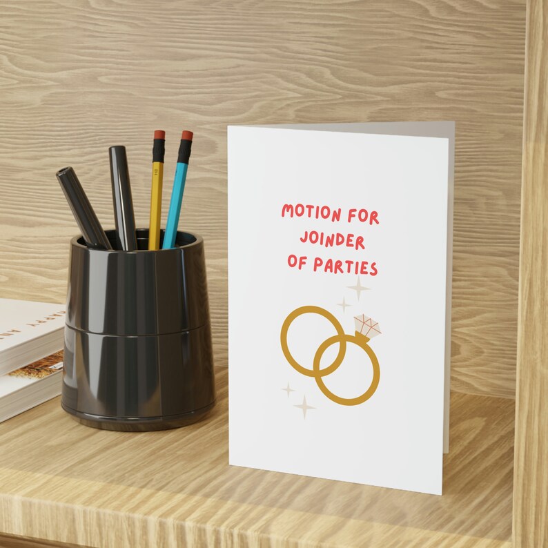 Motion for Joinder of Parties Card | Law Pun Wedding Card | Law Student ...