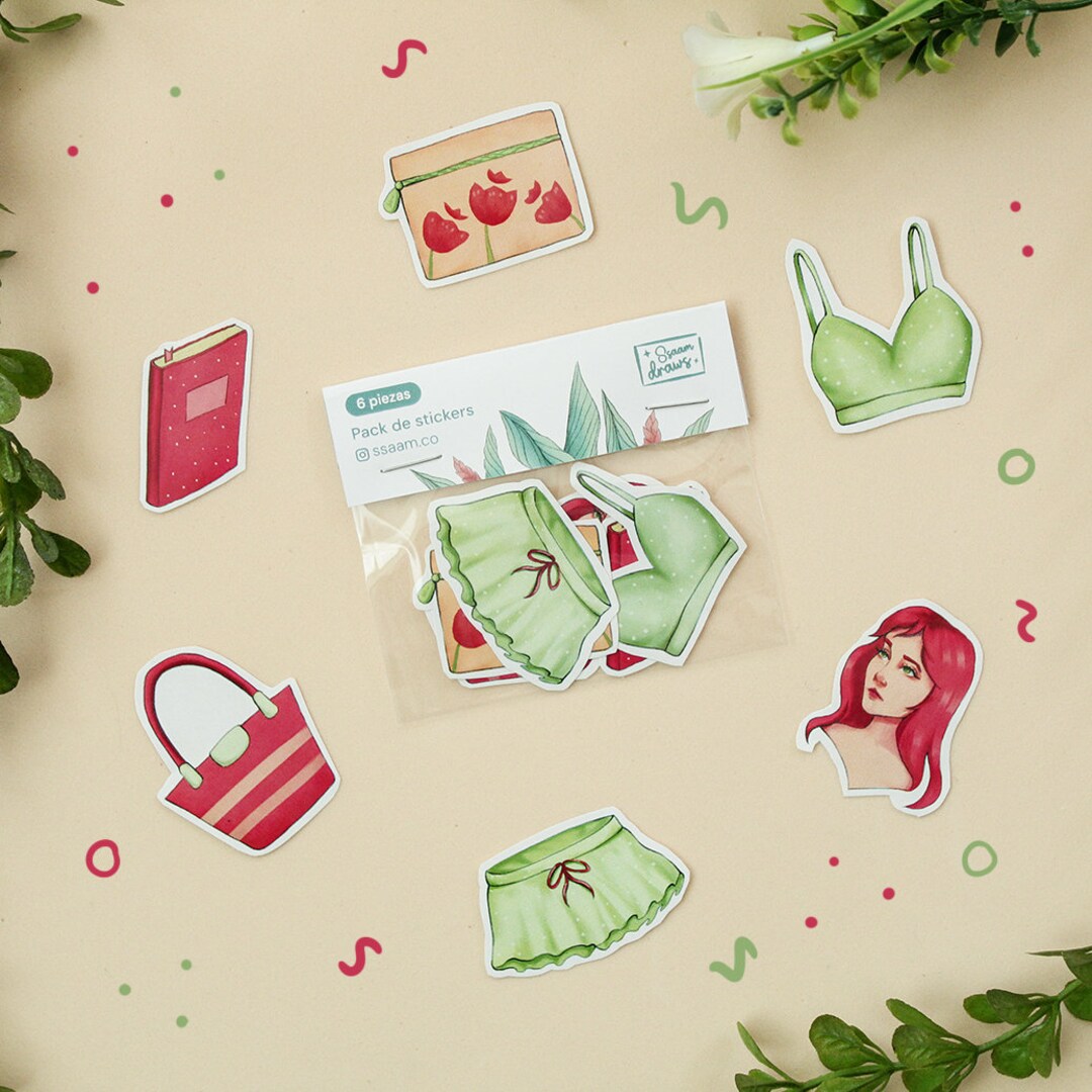 Sticker Pack Sticker Pack Food Pink Color for Agendas, Notebooks ...