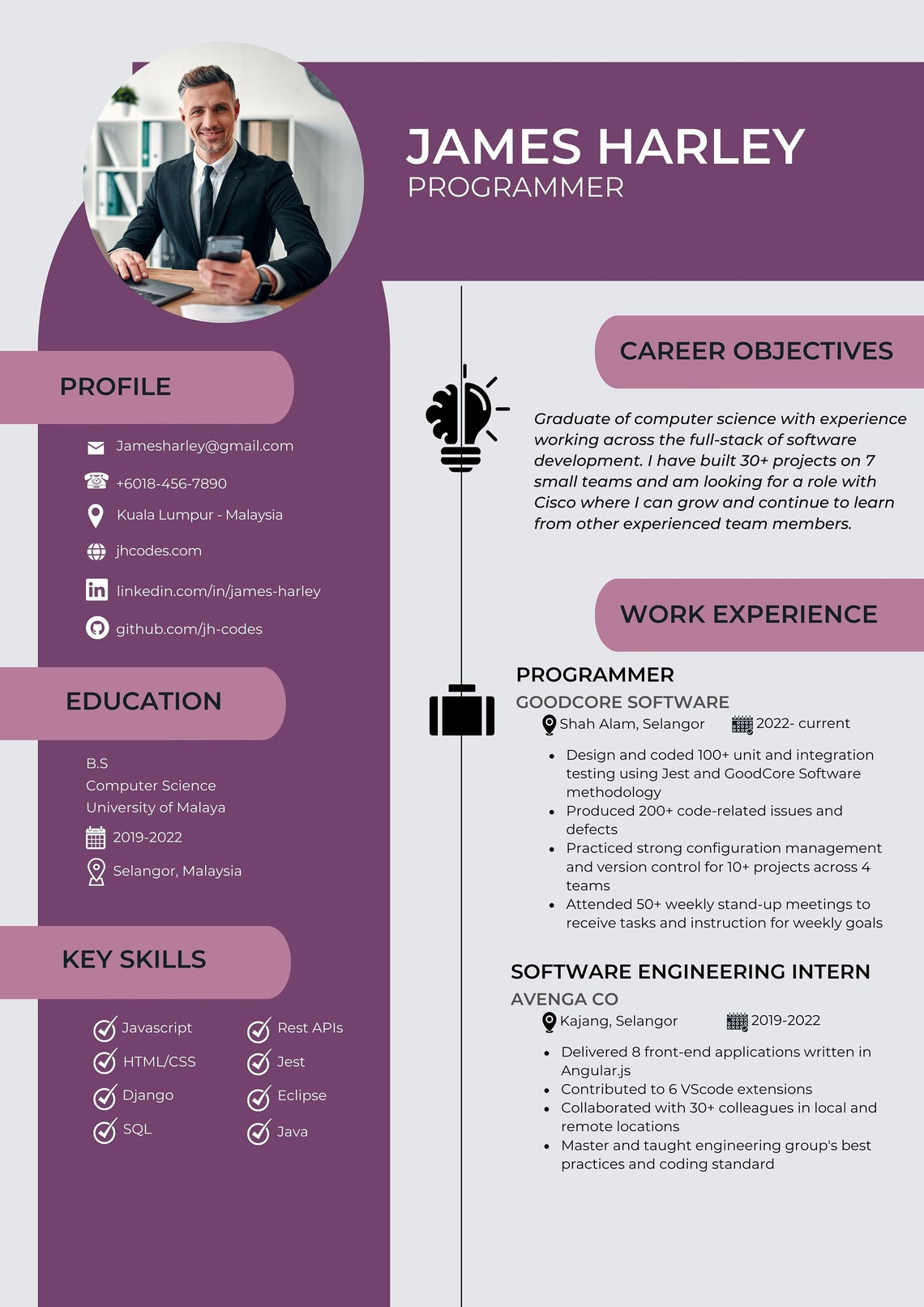 Programmer Resume Templates - Etsy