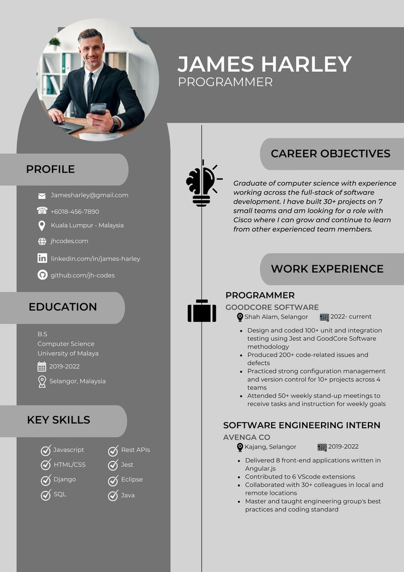 Programmer Resume Templates - Etsy